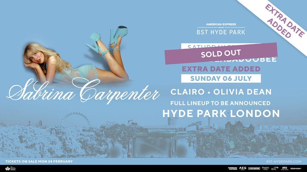 Sabrina Carpenter adds a second show at BST Hyde Park